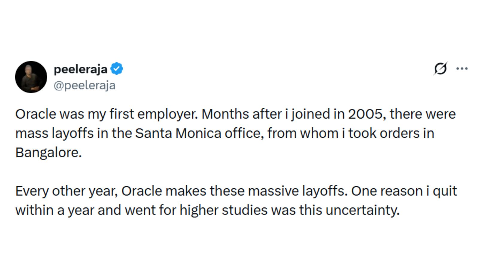 'Not The Ending I Planned': Indian Oracle Employees Shocked After ...