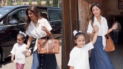 Shilpa Shetty Twins With Daughter Samisha In Adorable Outing Video ...