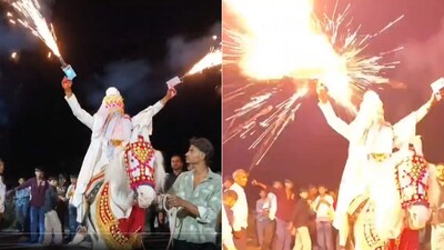 Groom’s Grand Baraat Entry Turns Dangerous After Sparkler Gun Explodes ...