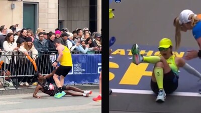 Boston Marathon viral videos show runners helping and crawling to fini ...