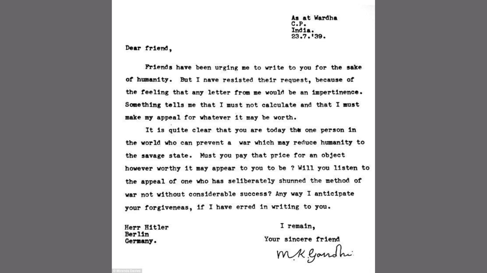 Were Mahatma Gandhi And Adolf Hitler ‘Friends’? Viral Letter From 1939 ...