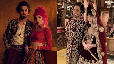 Halsey Looks Like Desi Bride In Red Lehenga With Avan Jogia, Fans ...