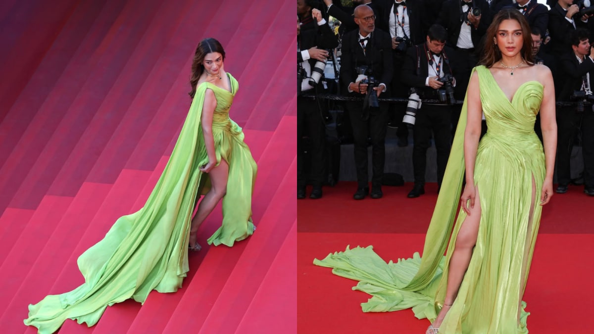 Aditi Rao Hydari Just Won Cannes Red Carpet Season In Neon Green Tony ...