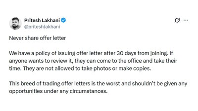 'Is This Even Legal?': Internet Slams Founder For Issuing Offer Letters ...