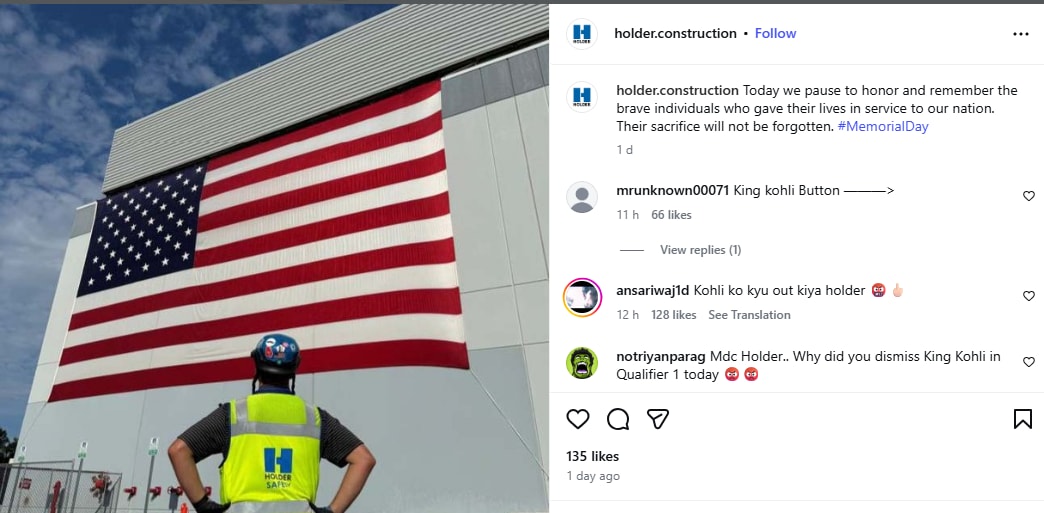 US Company 'Holder Construction' Trolled After Virat Kohli's Wicket In ...