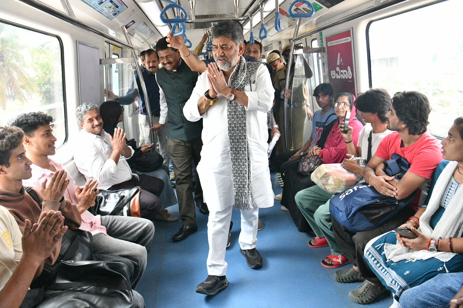 Selfies And Small Talk: DK Shivakumar Ditches Convoy, Takes Metro To ...