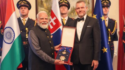 PM Modi Conferred With Slovakia’s 'Order Of The White Double Cross ...