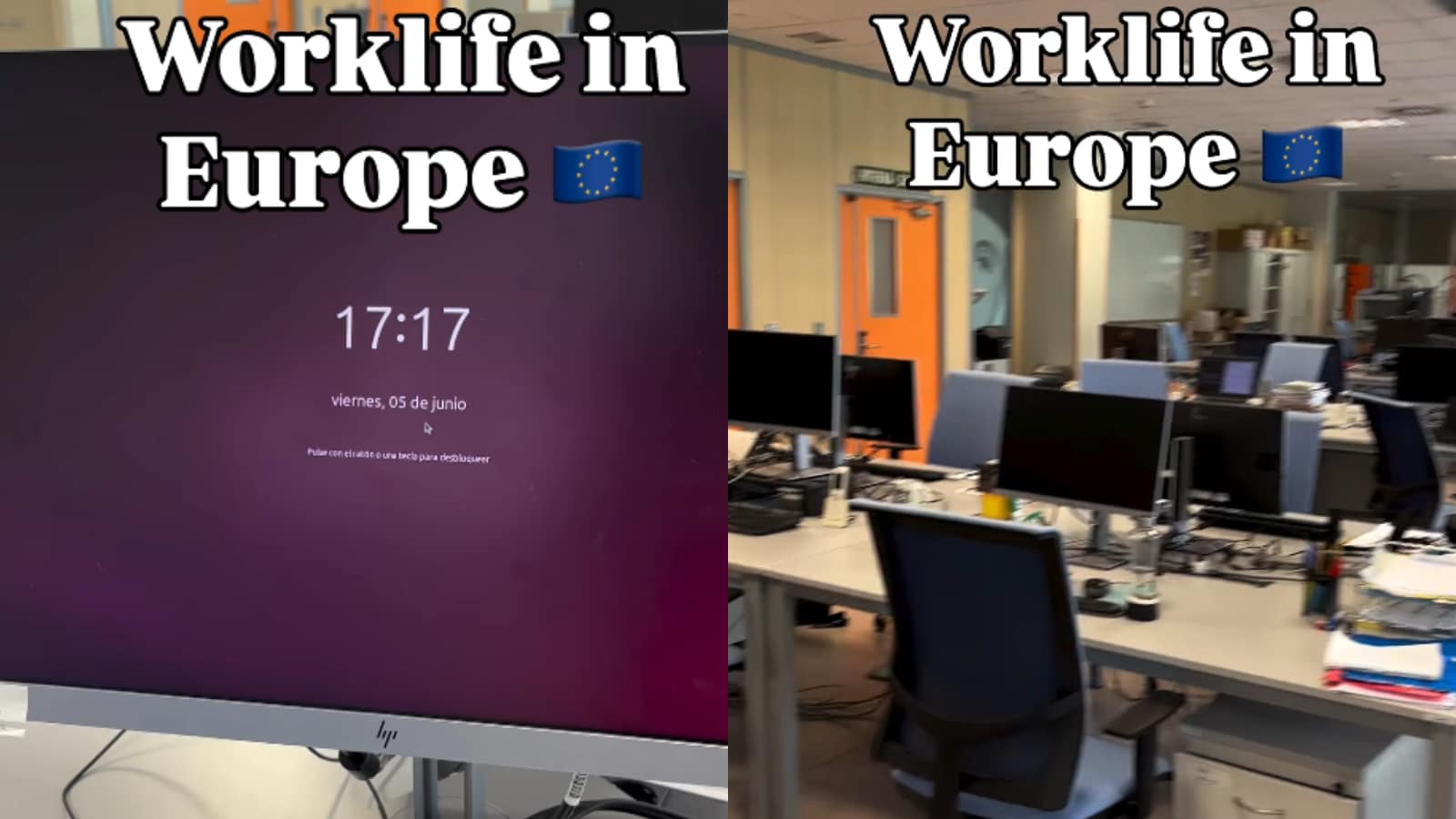 Indian Woman Shows Empty Office After 5 PM In Europe, Internet Compares ...
