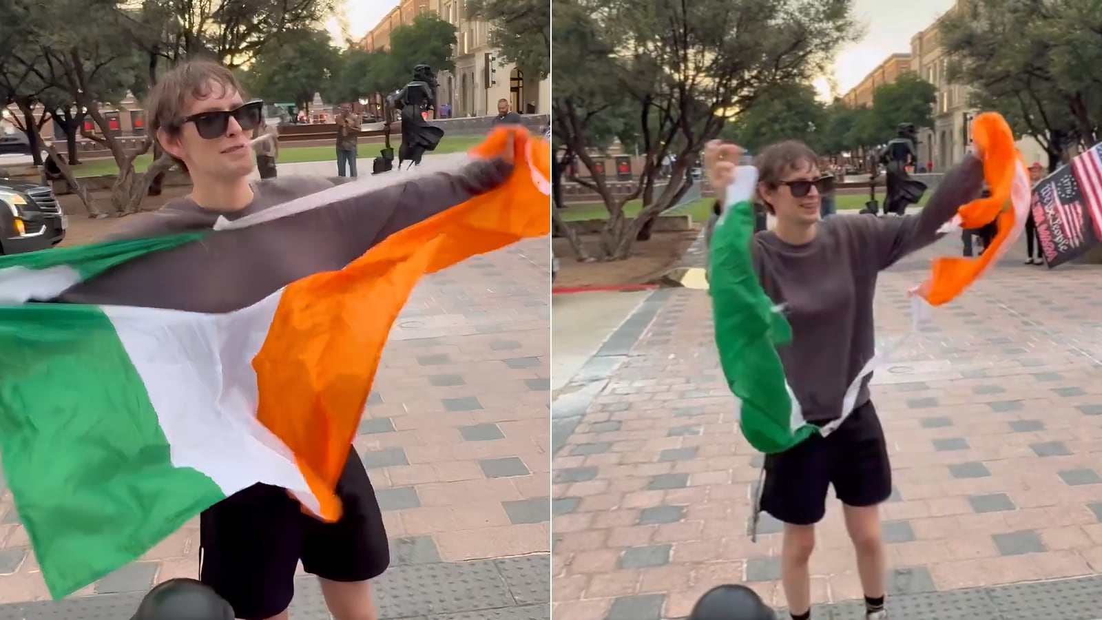'F*ck India! F*ck India': Texas Man Tears Indian Flag In Front Of ...