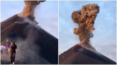 Hikers Scramble For Cover As Guatemala Volcano Blasts Lava And Debris ...