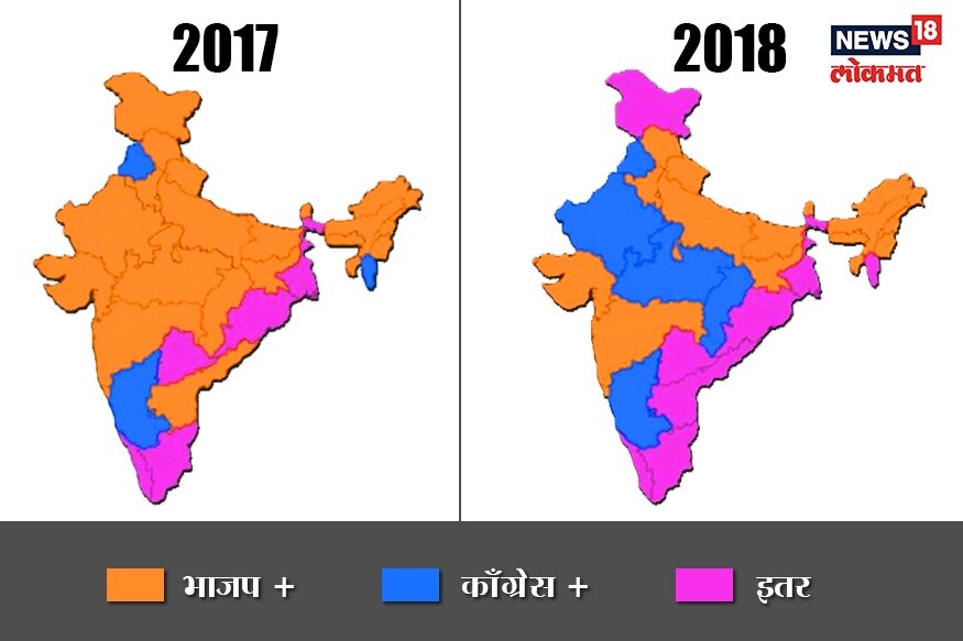 Year Ender 2018: काँग्रेसमुक्तीऐवजी कमळच कोमेजलं, यावर्षी असा बदलला ...