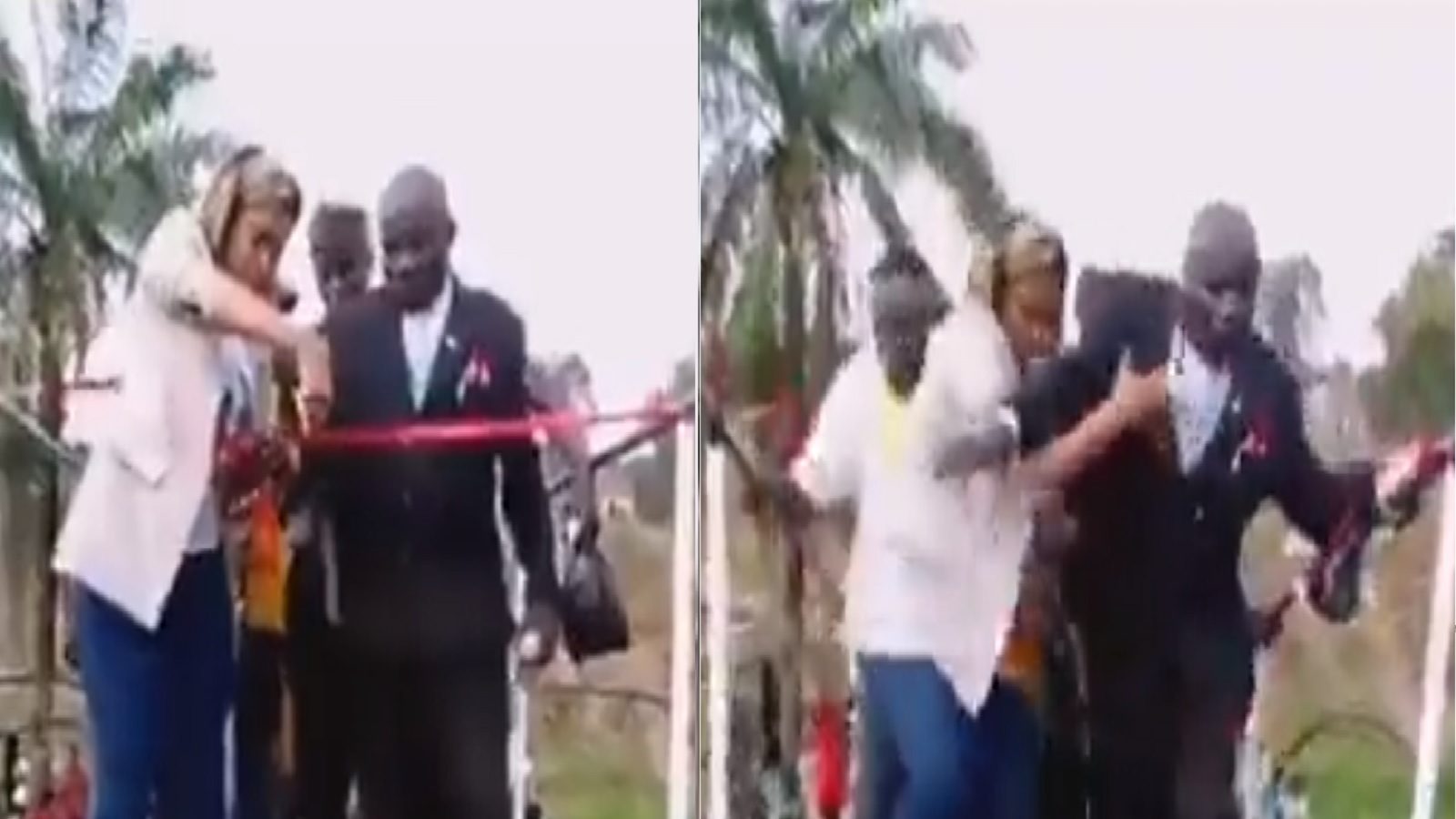 Bridge collapses during inauguration in congo guest fall video trending ...