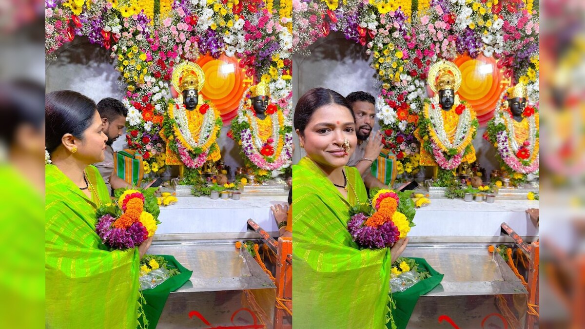 नाकात नथ, खांद्यावर पदर; अभिनेत्री दीपा परब पोहोचली प्रति पंढरपूरला ...