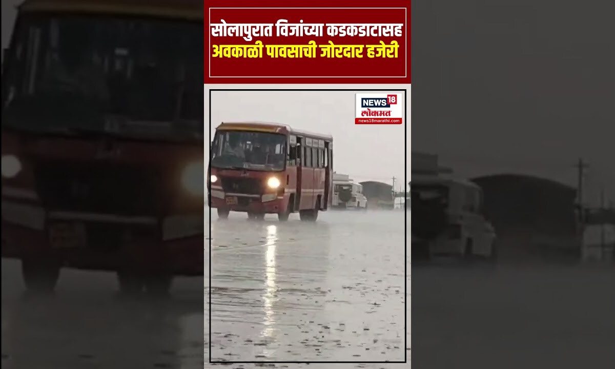 Solapur Rain update | सोलापुरात मेघ गर्जनेसह अवकाळी पावसाची जोरदार हजेरी N18S