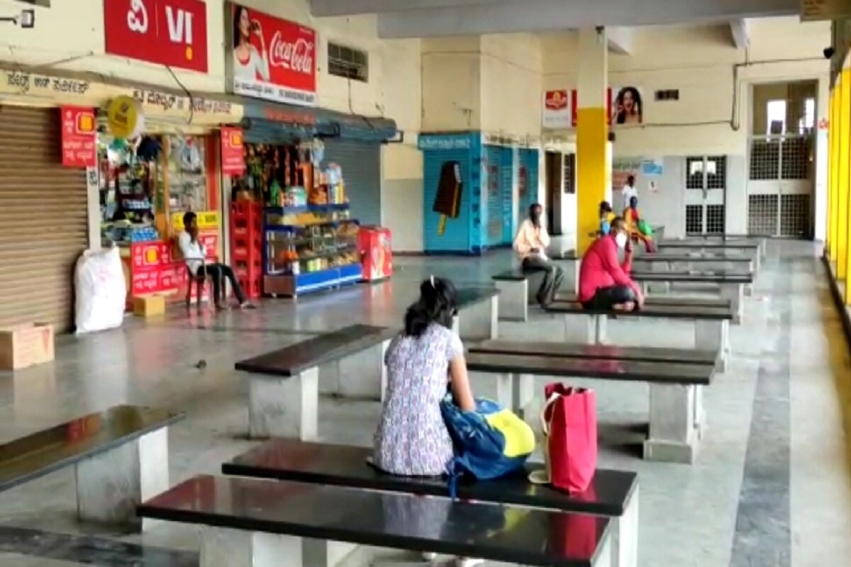 Due To Transport Strike Shops In Ramanagara And Channapatna Bus Stand