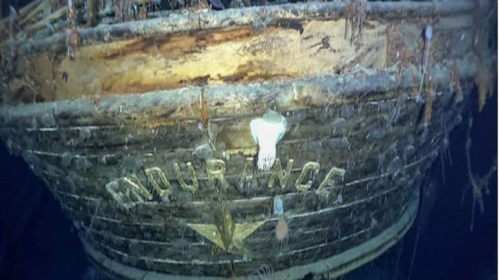 The remains of Ernest Shackletons Endurance ship which crashed in a ...