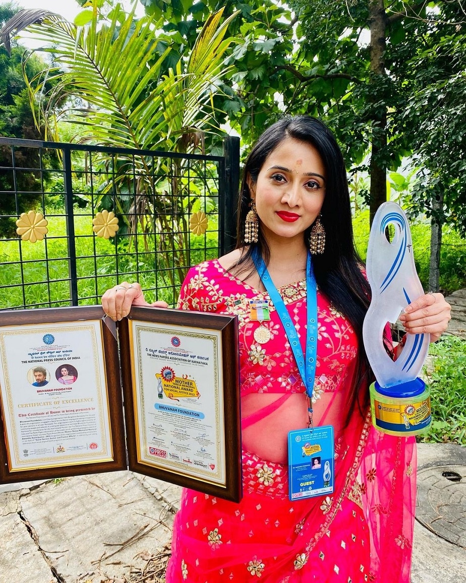 Harshika: ಮದರ್ ತೆರೇಸಾ ಸ್ಮಾರಕ ರಾಷ್ಟ್ರೀಯ ಪ್ರಶಸ್ತಿಗೆ ಭಾಜನರಾದ ನಟಿ ಹರ್ಷಿಕಾ ...