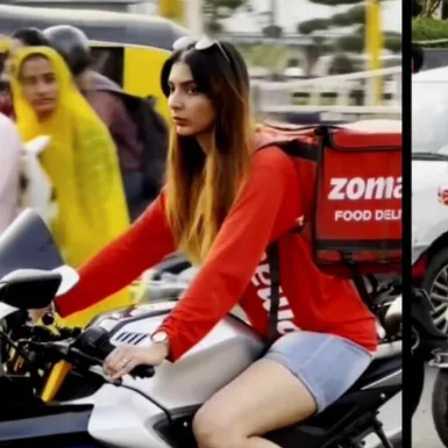 Zomato delivery girl riding Yamaha R15 goes viral:ಬೈಕ್‌ನಲ್ಲಿ ಬಂದ ರಂಭೆ ...