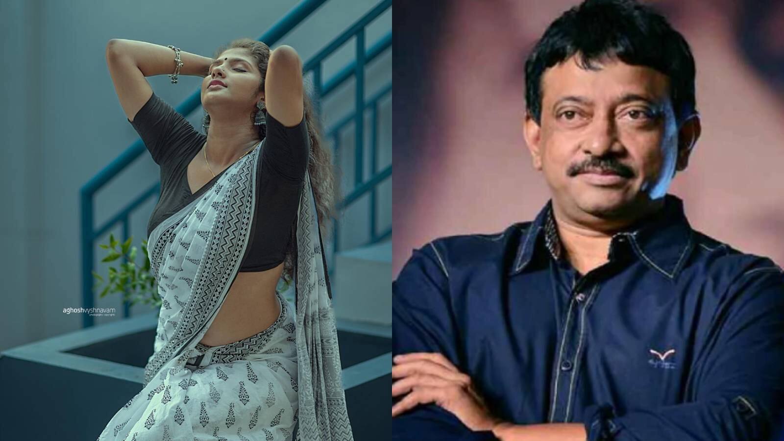 Here is the sari-wrapped Malayali female flag sought by Ram Gopal Varma; Srilakshmi is a model ...