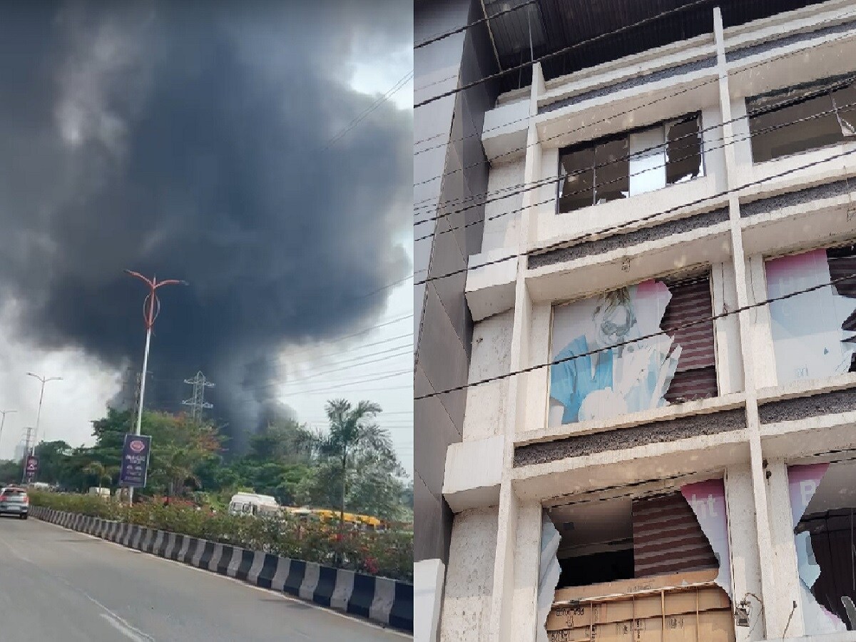 Dombivli MIDC Boiler Blast : स्फोटानंतर शटर आत गेलं, काचा फुटल्या ...