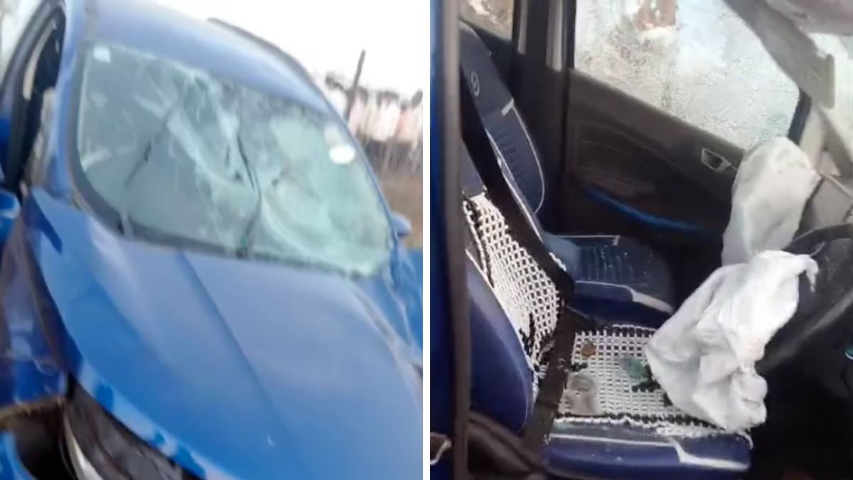 Jalgaon Accident : बाईकचा चक्काचूर, कारच्या एअरबॅग्सही उघडल्या; जळगाव ...