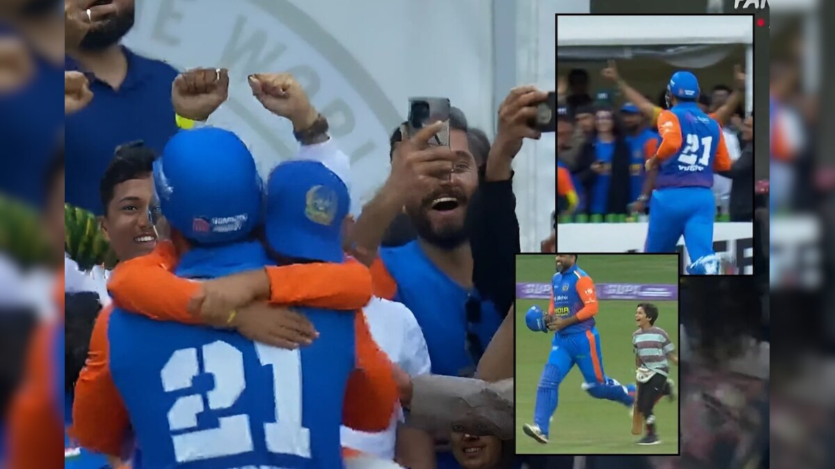Yusuf Pathan hug son in stadium After India champions Win And entered ...