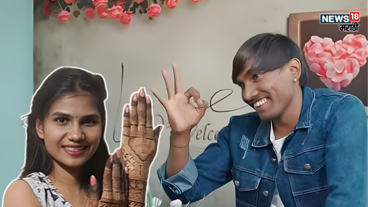 सूरज चव्हाणच्या बायकोच्या हातावर झापुक झुपूक मेहेंदी, कुठे लिहिलंय ...