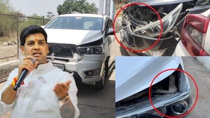 श्रीकांत शिंदे यांच्या ताफ्यातील चार गाड्यांचा अपघात, तीन गाड्या ...