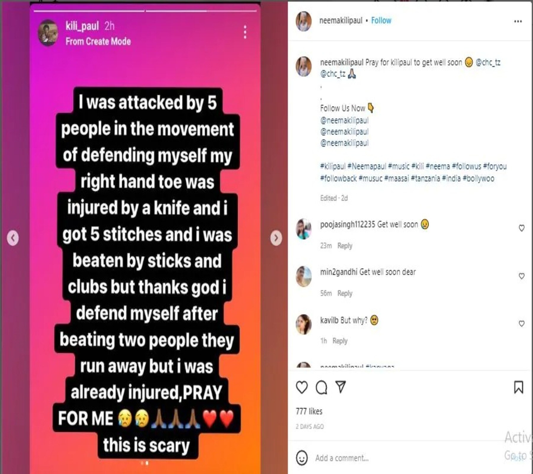 Killi Paul 'ਤੇ ਚਾਕੂਆਂ ਨਾਲ ਹਮਲਾ, ਹਿੰਦੀ ਗੀਤਾਂ `ਤੇ ਲਿਪਸਿੰਕ ਤੇ ਡਾਂਸ ਕਰਕੇ ...