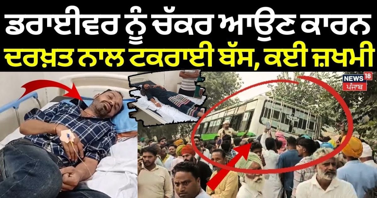 Talwandi Sabo Bus Accident | ਡਰਾਈਵਰ ਨੂੰ ਚੱਕਰ ਆਉਣ ਕਾਰਨ ਦਰਖ਼ਤ ਨਾਲ ਟਕਰਾਈ ...