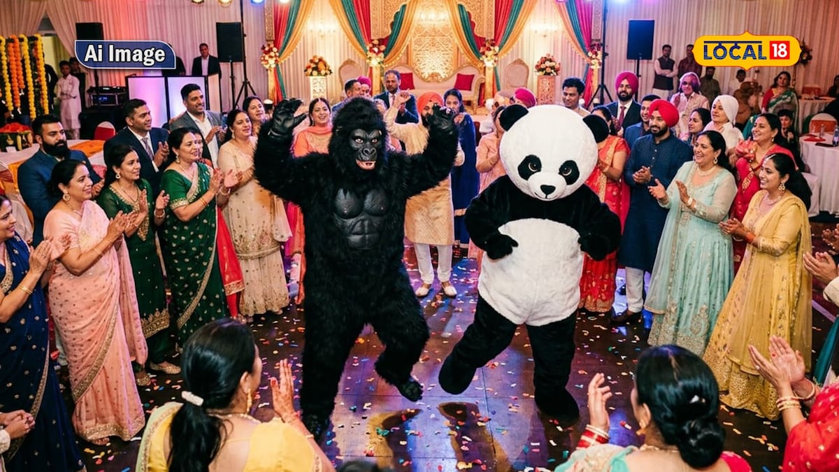 wedding entertainment trend gorilla panda costume artists india viral ...