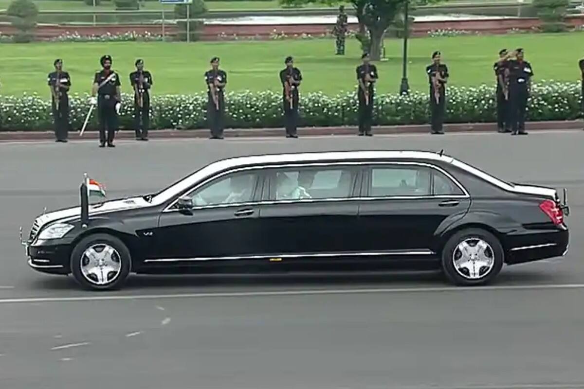 President Draupadi Murmu's official car Mercedes-Benz S600 Pullman ...