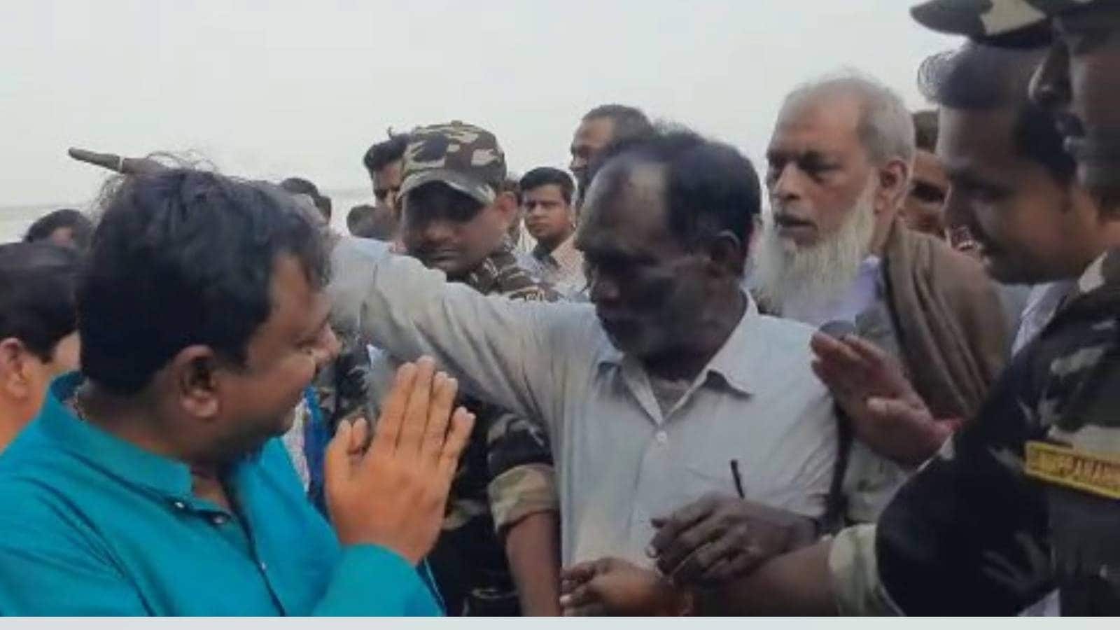 partha bhowmick the state irrigation minister inspects parts affected ...