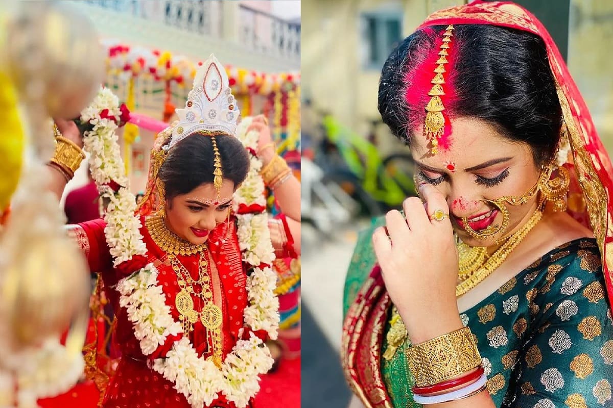 Tollywood Actress Marriage | টুকটুকে লাল শাড়ি, গা ভর্তি সোনার গয়না ...