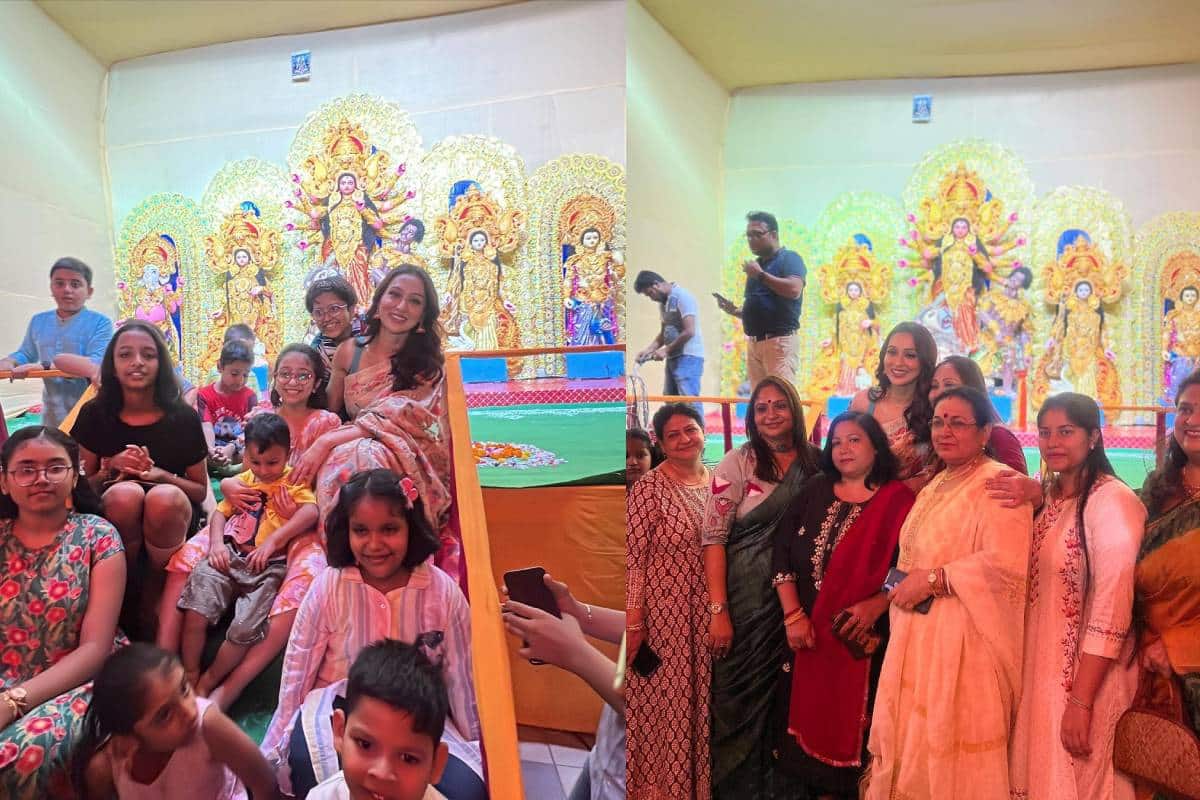 Mimi Chakraborty Durga Puja: পঞ্চমীতে ঢাক বাজিয়ে ঠাকুর আনলেন ঘরে, উৎসব ...