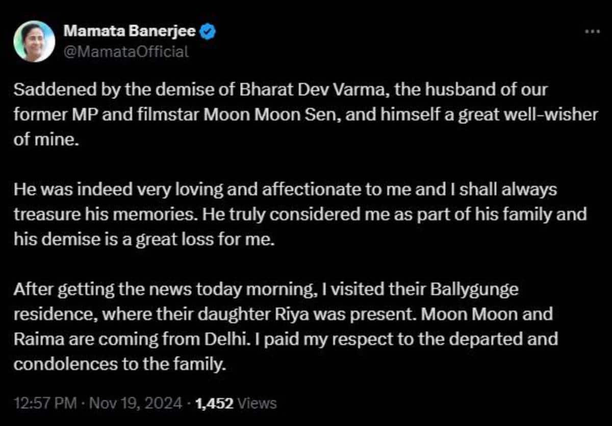 Moon Moon Sen-Mamata Banerjee: 'কিছুদিন আগেও সব কিছু...'! স্বামী ভরতের ...