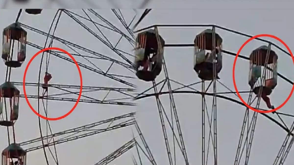 Viral Video ৬০ ফুট উঁচু নাগরদোলা থেকে ঝুলছে ছোট্ট মেয়ে! এ কী ভয়ানক ...