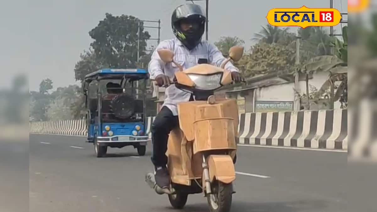 The man transforms father's old scooty into wooden scooty in just ten ...