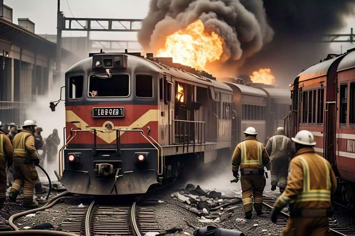 Train Fire: চলন্ত ট্রেনে আগুন! শৌচাগার থেকে উঠছে কালো ধোঁয়া ...