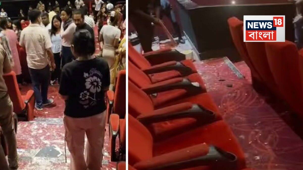 panic at guwahati pvr at Mahavatar Narsimha as ceiling collapses during ...