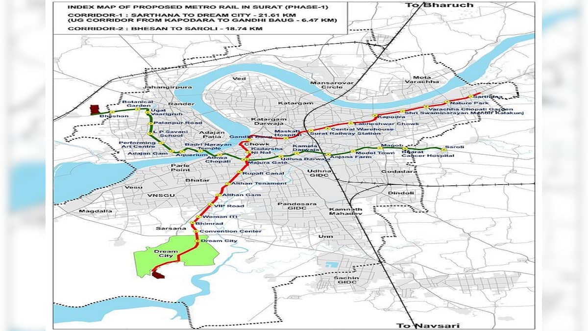 PM Narendra Modi bhumi pujan to Surat Metro train project via video ...