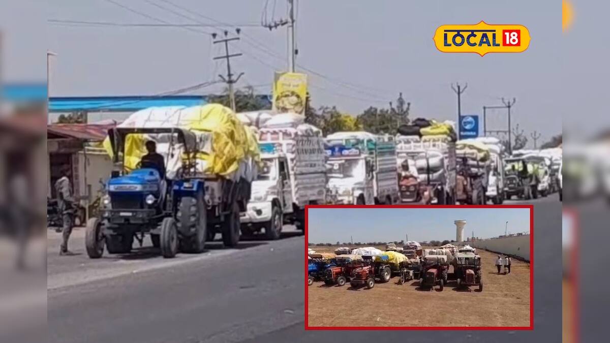 અમરેલી માર્કેટિંગ યાર્ડમાં ખેડૂતોનુ ભીડ - Crowd of farmers at Amreli Marketing Yard - News18 ગુજરાતી