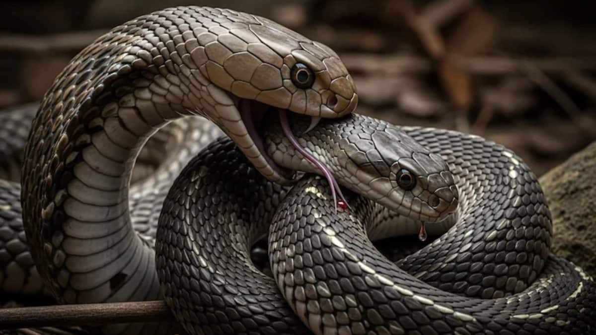 એક ઝેરી સાપ બીજા સાપને કરડે છે ત્યારે શું થાય છે? આશ્ચર્યચકિત કરતી ...
