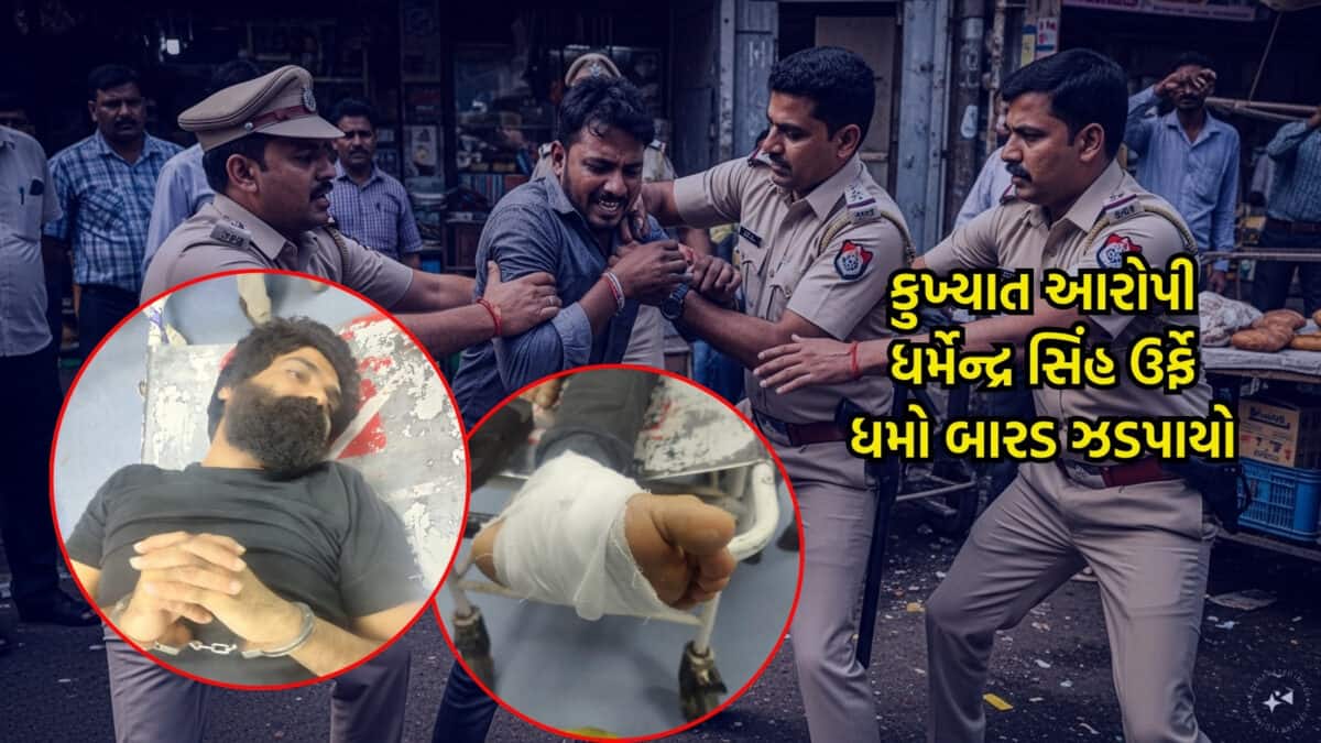 કુખ્યાત આરોપી ધર્મેન્દ્ર સિંહ ઉર્ફે ધમો બારડ ઝડપાયો, ક્રાઇમ બ્રાન્ચની ...