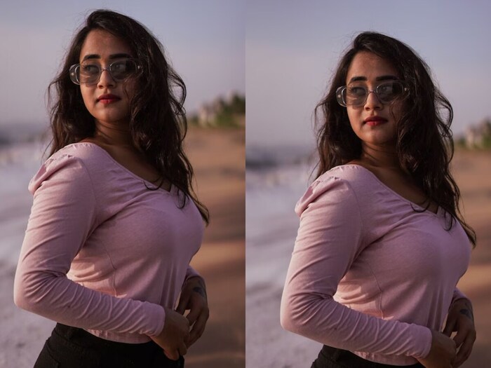 Deepti sunaina photoshoot on chennai beach in bold look fans loved it ...