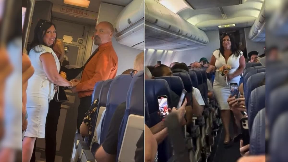 Viral couple wedding inside flying aeroplane southwest airline usa air ...