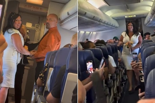 Viral couple wedding inside flying aeroplane southwest airline usa air ...