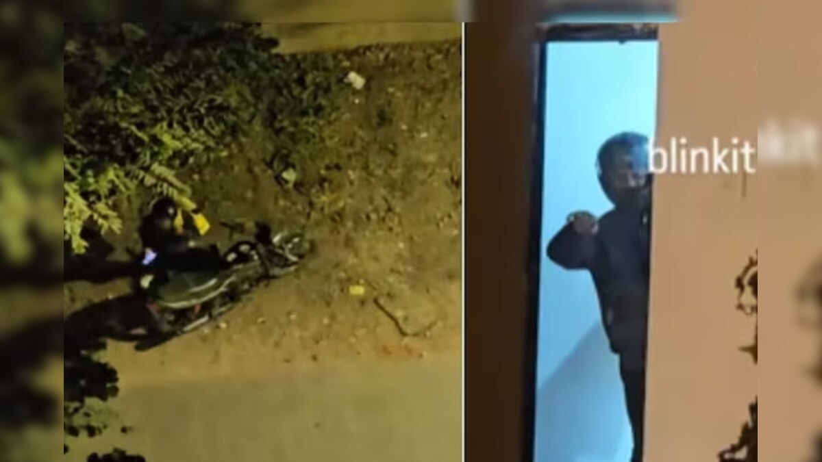 Viral viral video blinkit delivery boy helps man stuck in balcony 8 ...