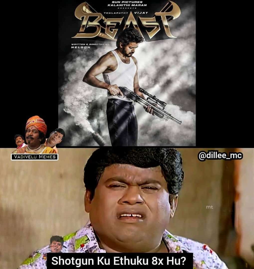 சுடச் சுட பீஸ்ட் விஜய் துப்பாக்கி மீம்ஸ்.. அஜித் பேன்ஸ் பீலிங்ஸ் ...