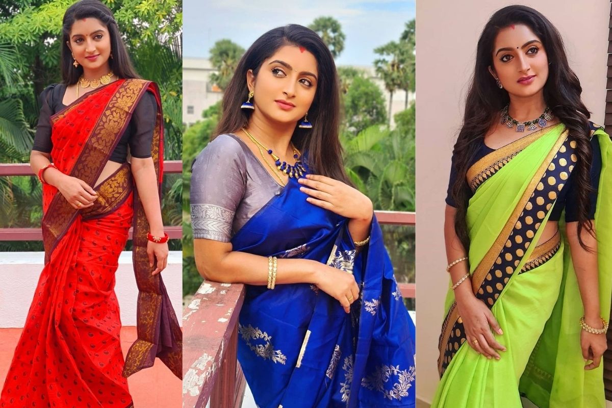 sun tv serial actress harika sadu latest photos | சேலையில் கலக்கும் சன் ...